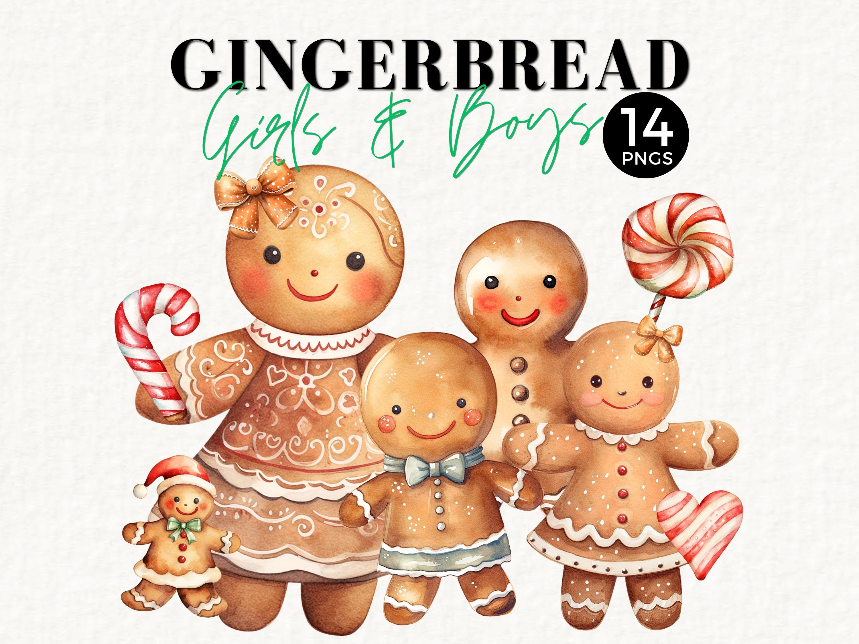 Christmas Girls Gingerbread Man Clipart Christmas Cookies - Etsy