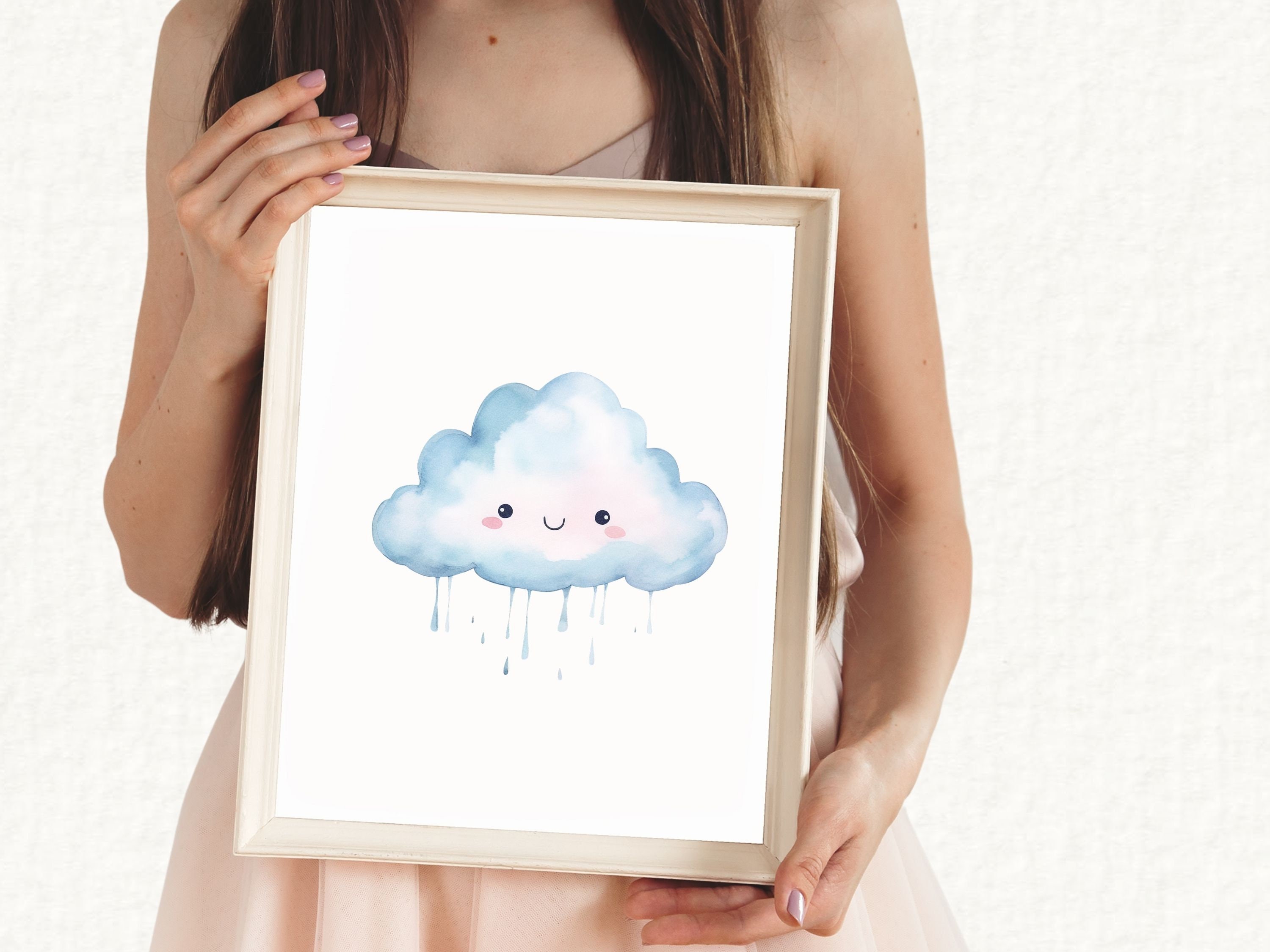 Cloud 9 Baby Shower Clipart, Digital Cloud Paper, Commercial Use for ...