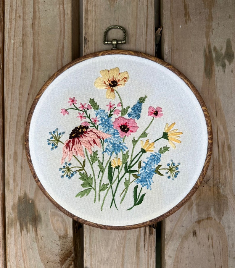 Hand Embroidered Flowers - Etsy
