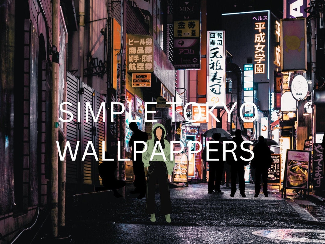 Simple Tokyo Illustrated Girl Desktop Wallpapers - Etsy