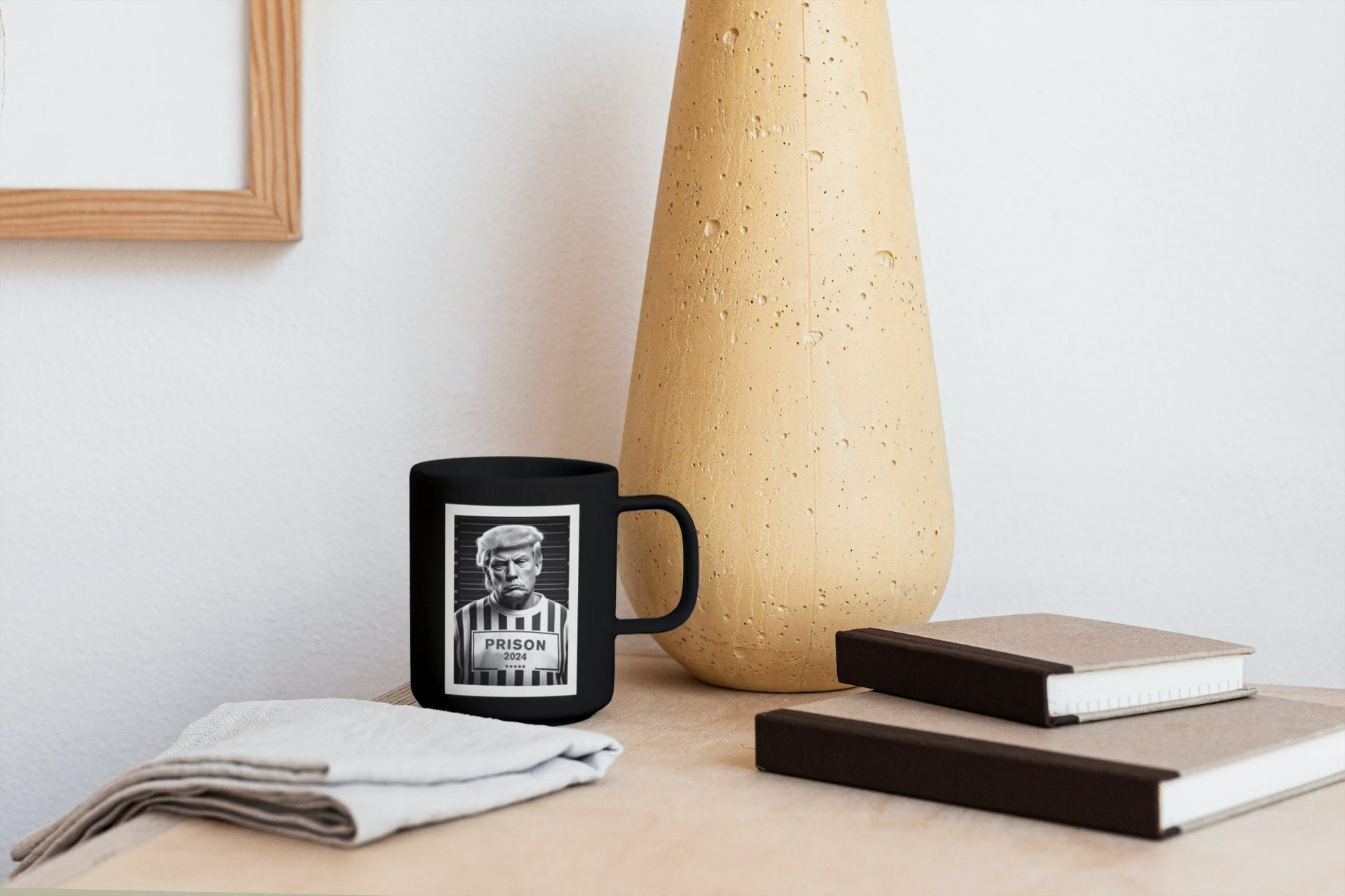 Prison Mug-shot Donald Trump 2024, Black Glossy Mug sold by Annmarie ...