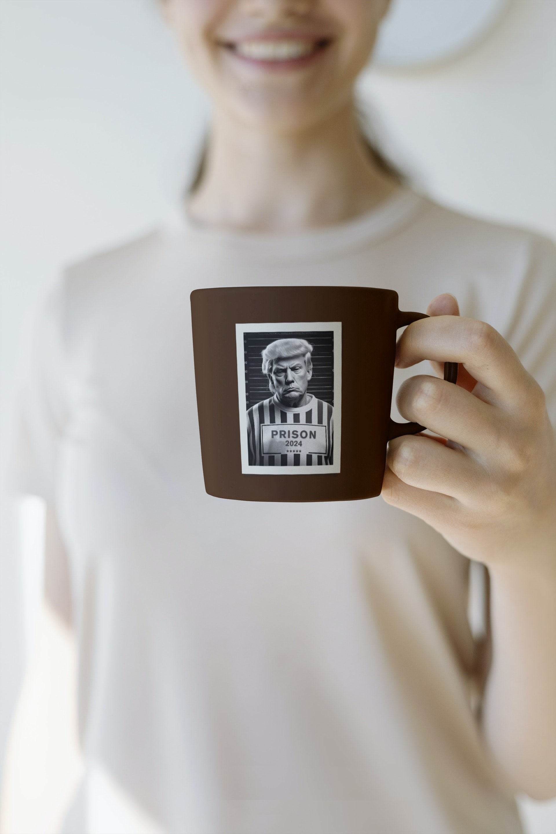 Prison Mug-shot Donald Trump 2024, Black Glossy Mug sold by Annmarie ...