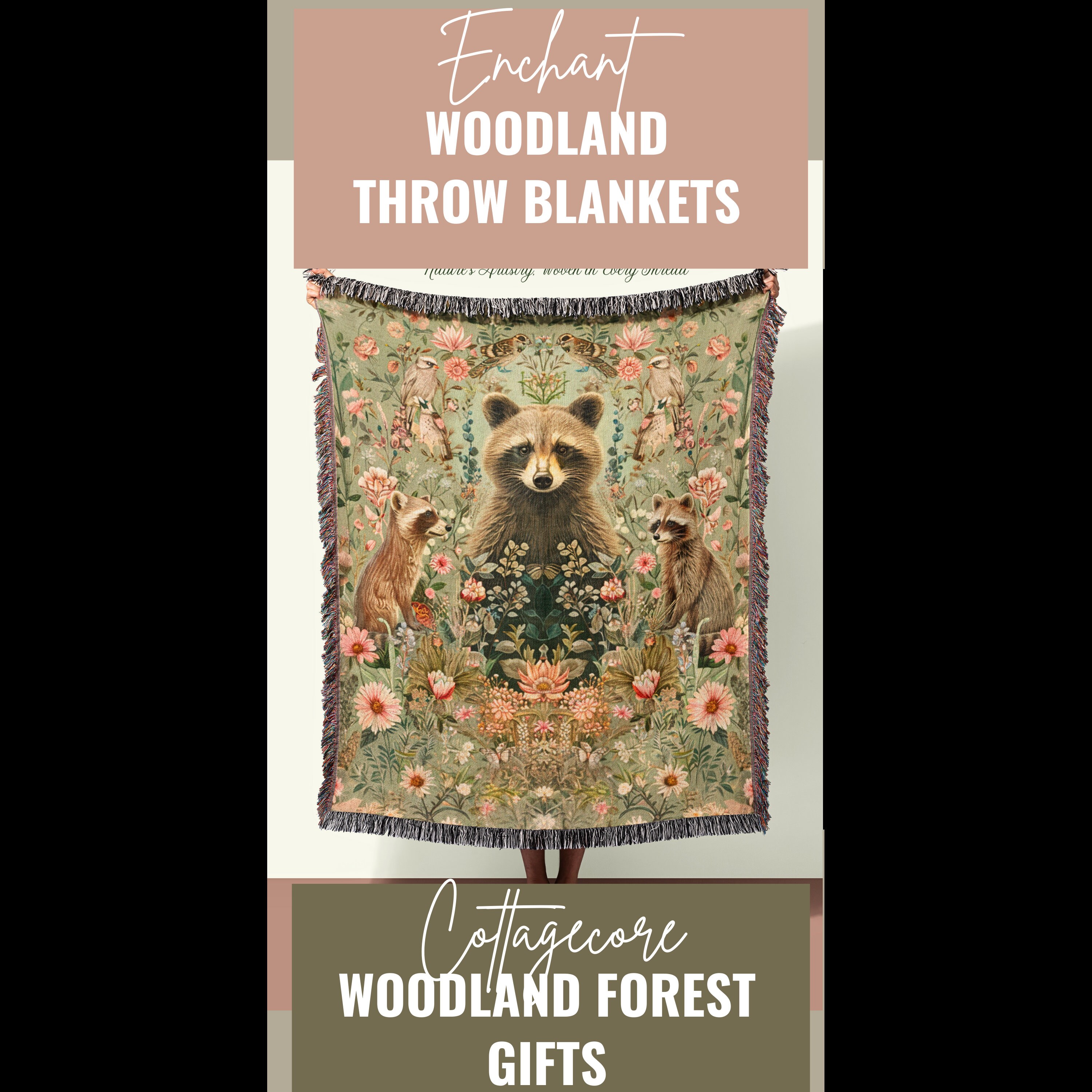 Woodland Animal Blanket Personalize Nature Blanket Home Decor Bear Owl ...