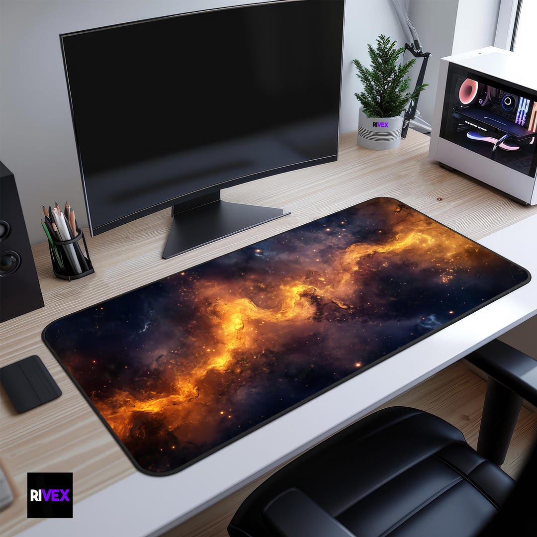 Solar Wave Desk Mat - Cosmic Inspired Work Desk Accessory, Space Lover ...