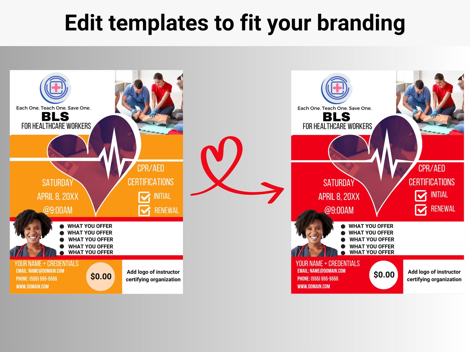 CPR Training Flyer Template | Canva Editable Design (digital Download ...