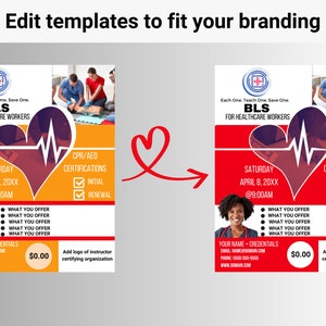 BLS CPR Flyer Template Training Certification Marketing for Cpr ...