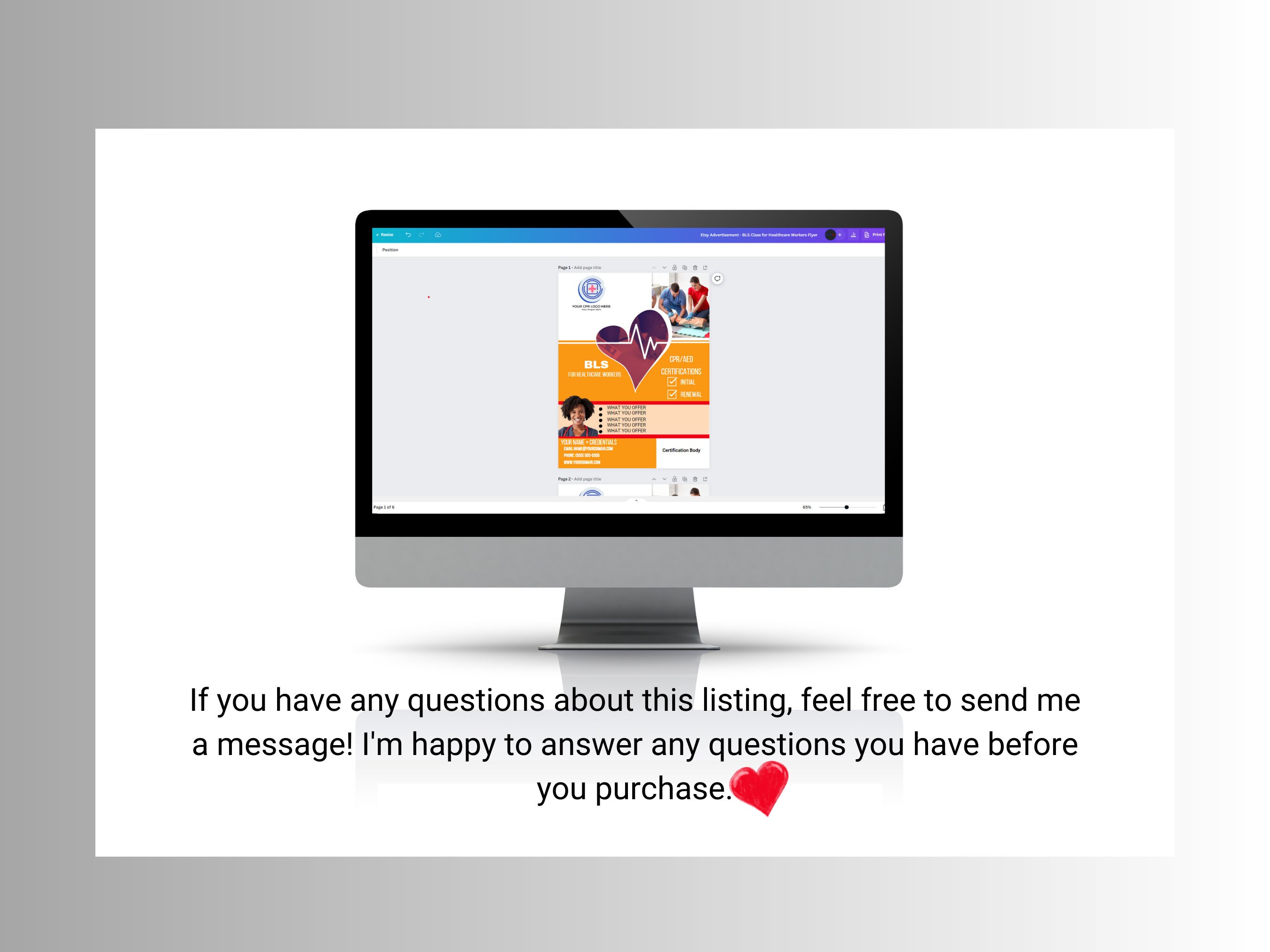 BLS CPR Flyer Template Training Certification Marketing for Cpr ...