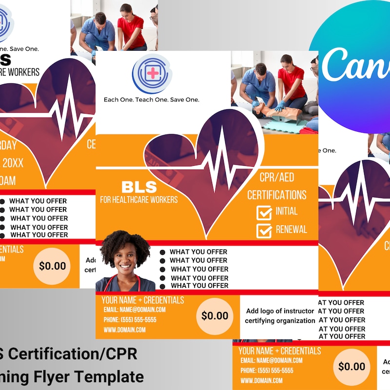 Cpr Training Flyer Template - Etsy