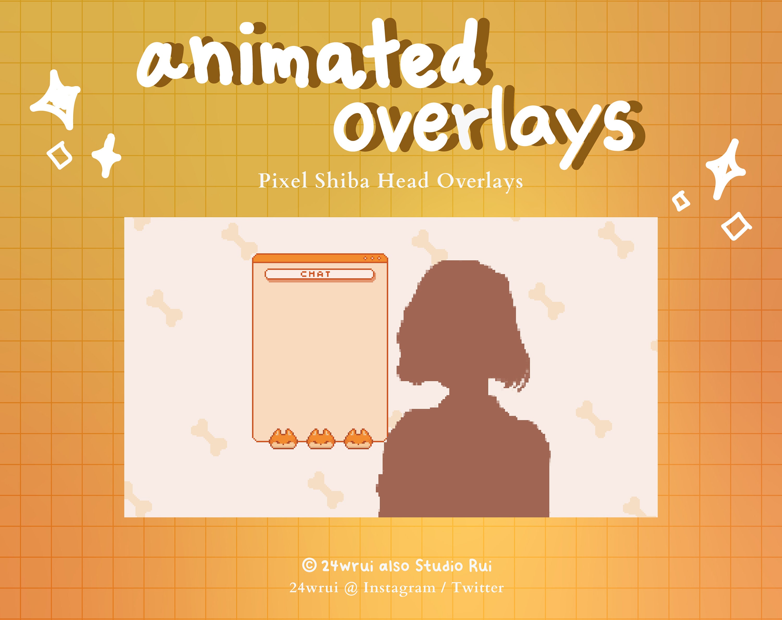 Simple Cozy Cute Animated Pixel Art Shiba Inu Theme Overlay for Streams & Movable Webcam ...