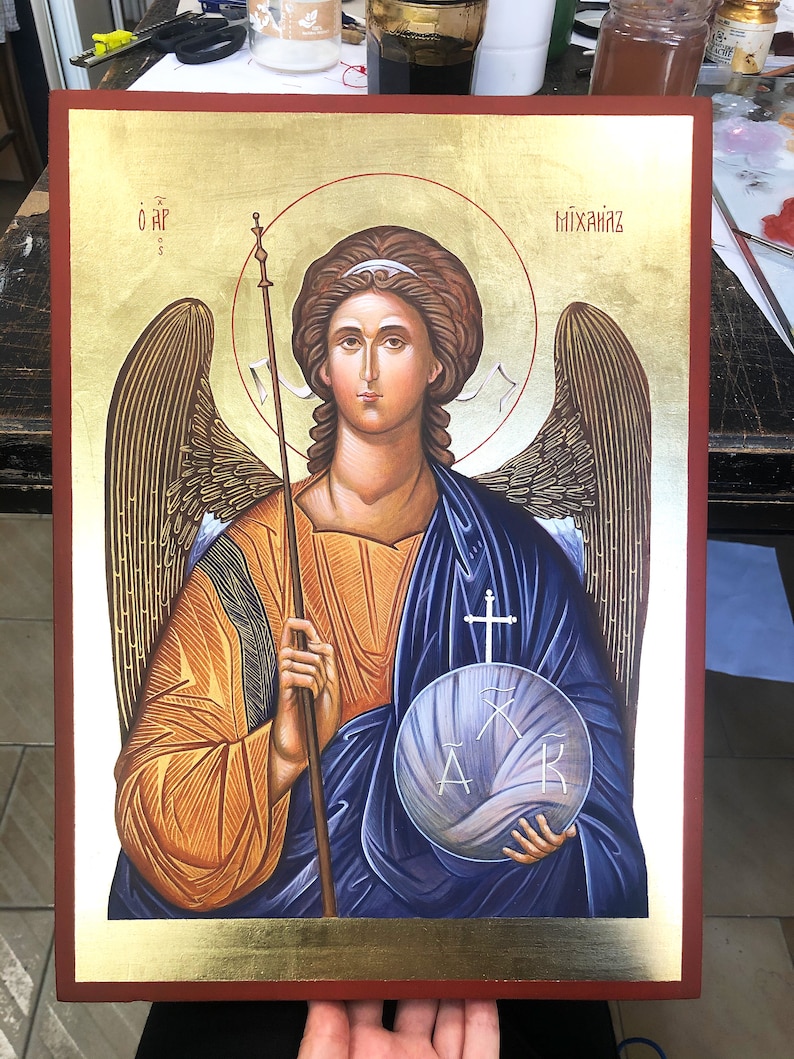 Archangel Michael Icon, Hand-painted Icon of St Michael, Byzantine Art ...