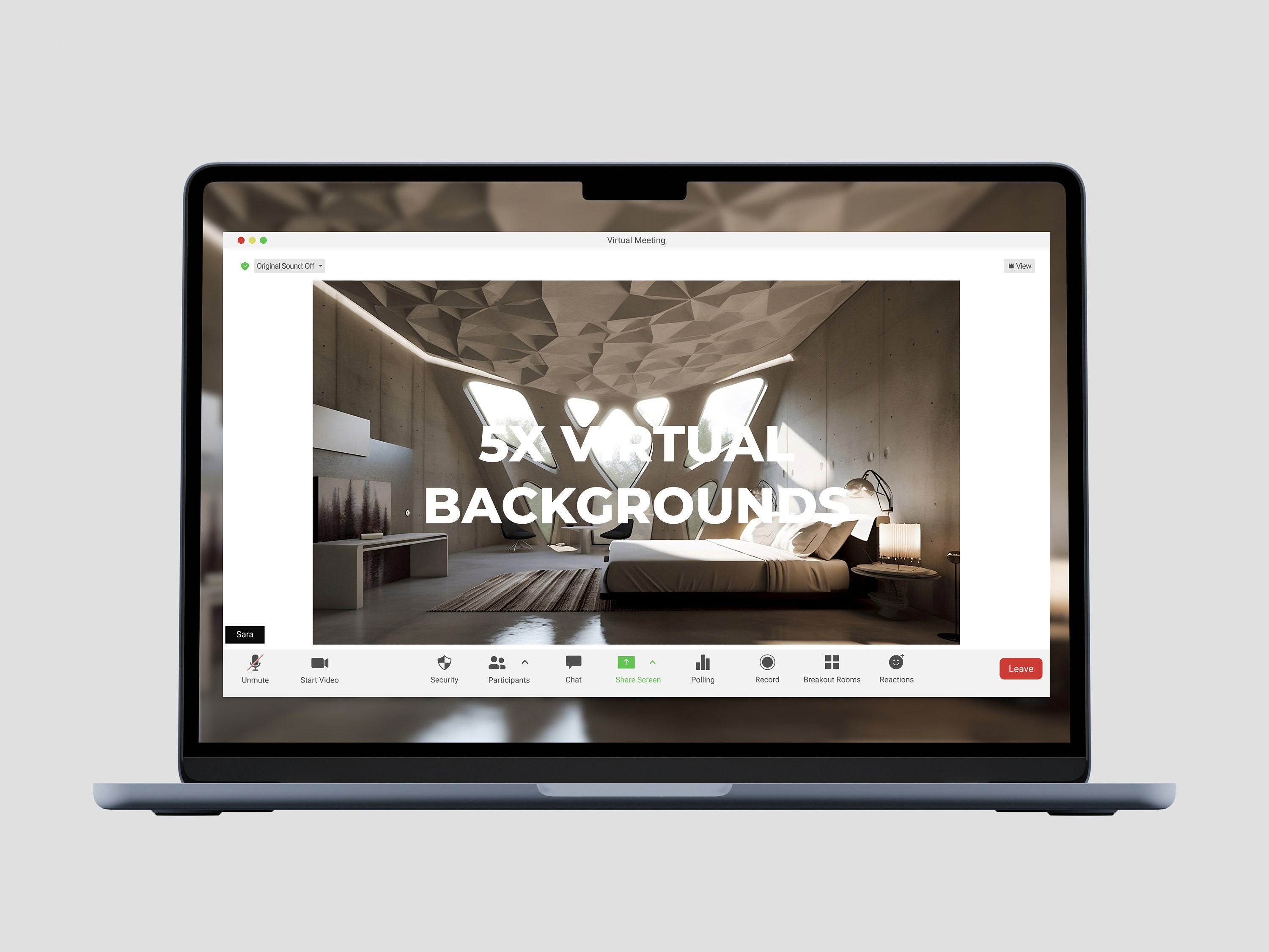 Futuristic Bedroom Virtual Background Pack for Zoom & Hangouts 5 ...
