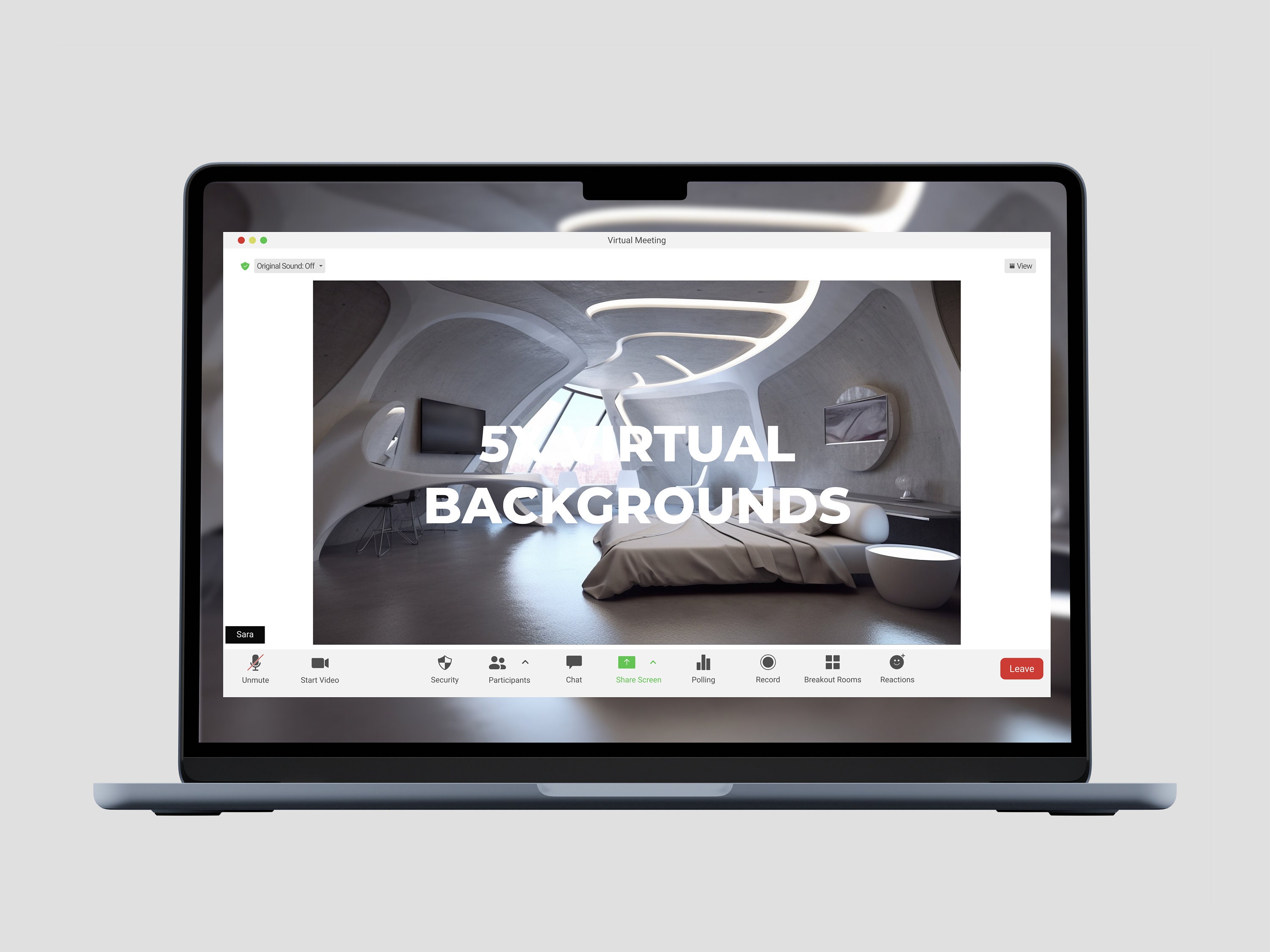 Futuristic Bedroom Virtual Background Pack for Zoom & Hangouts 5 ...