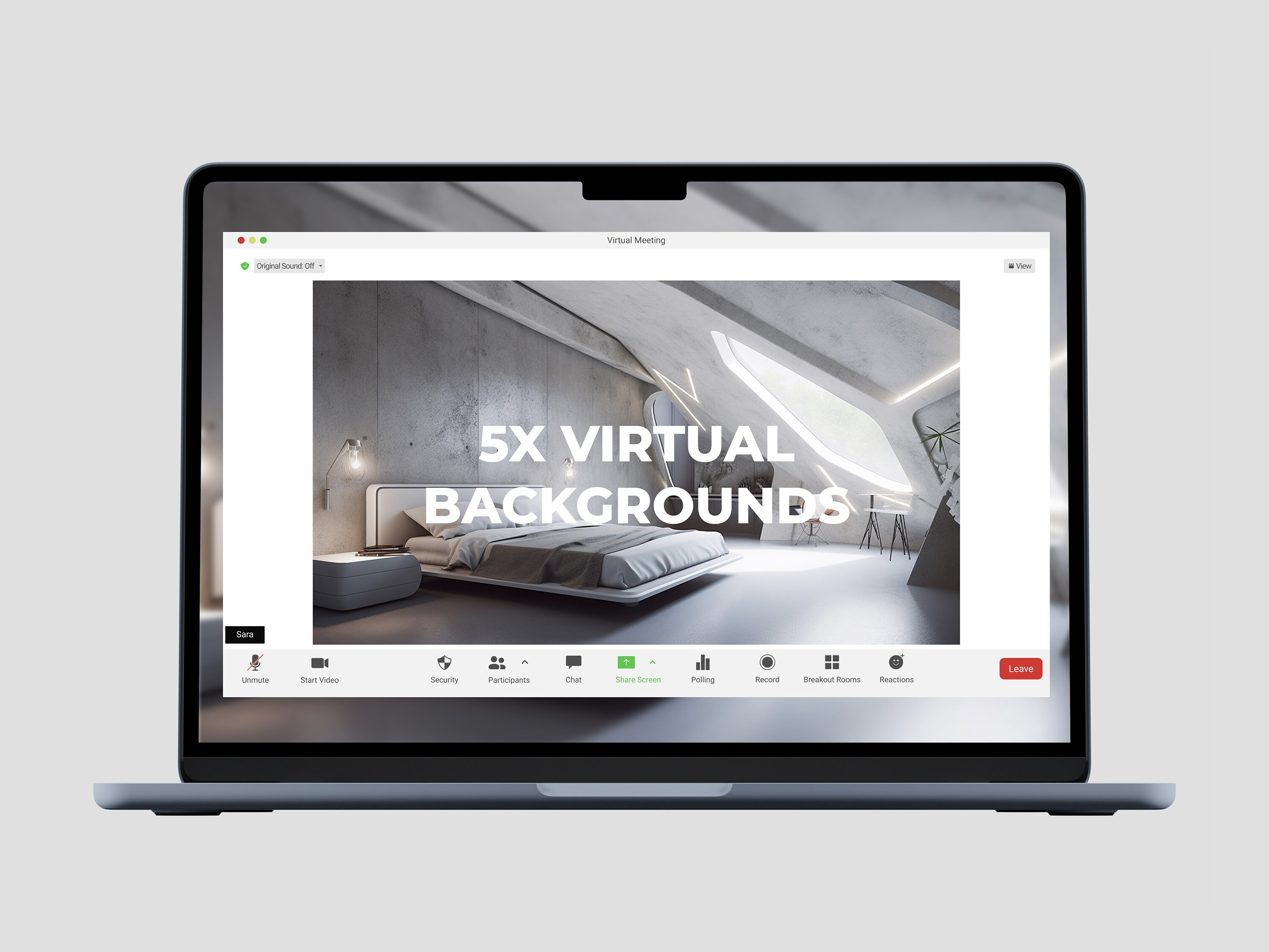 Futuristic Bedroom Virtual Background Pack for Zoom & Hangouts 5 ...