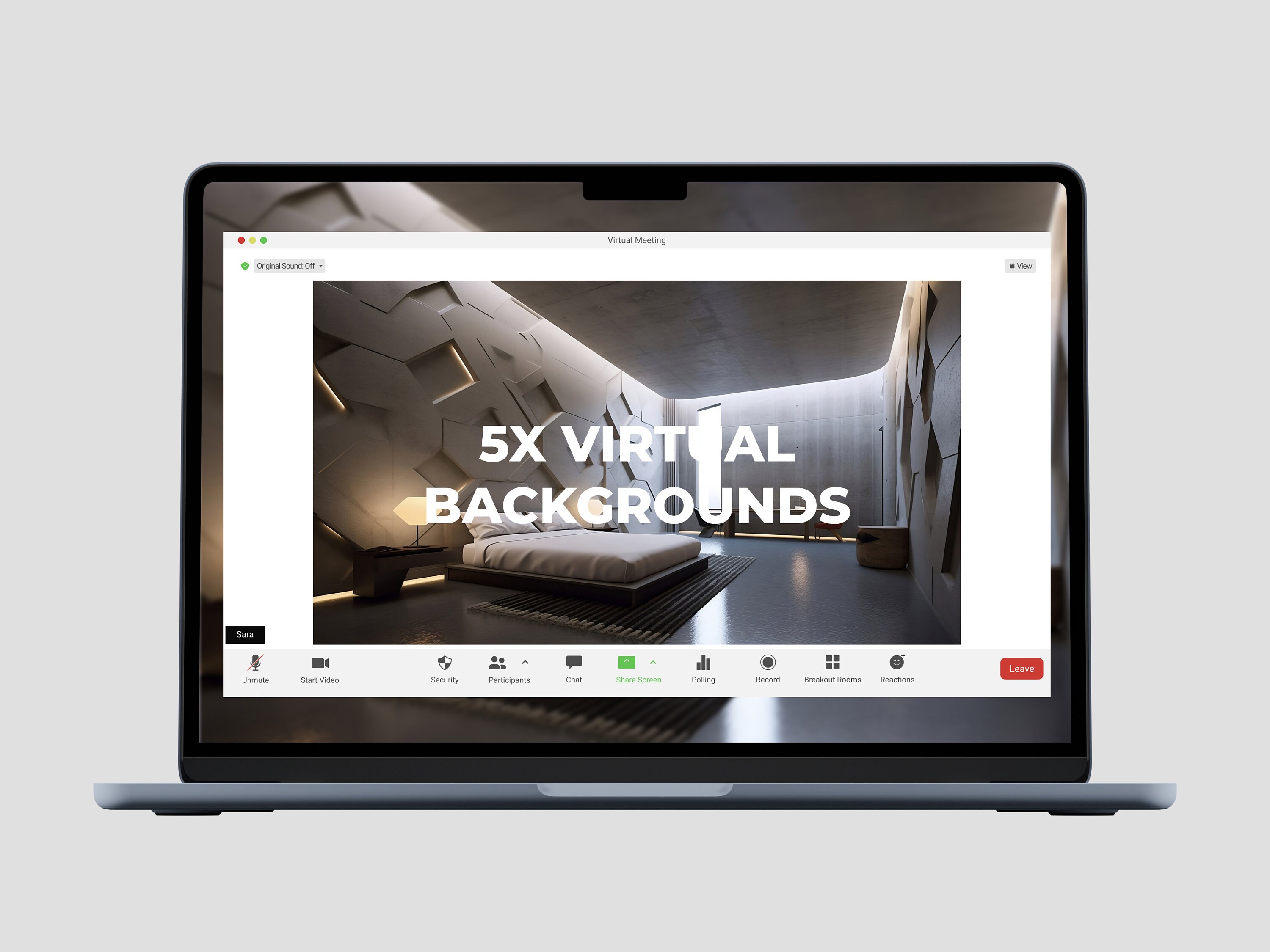 Futuristic Bedroom Virtual Background Pack for Zoom & Hangouts 5 ...