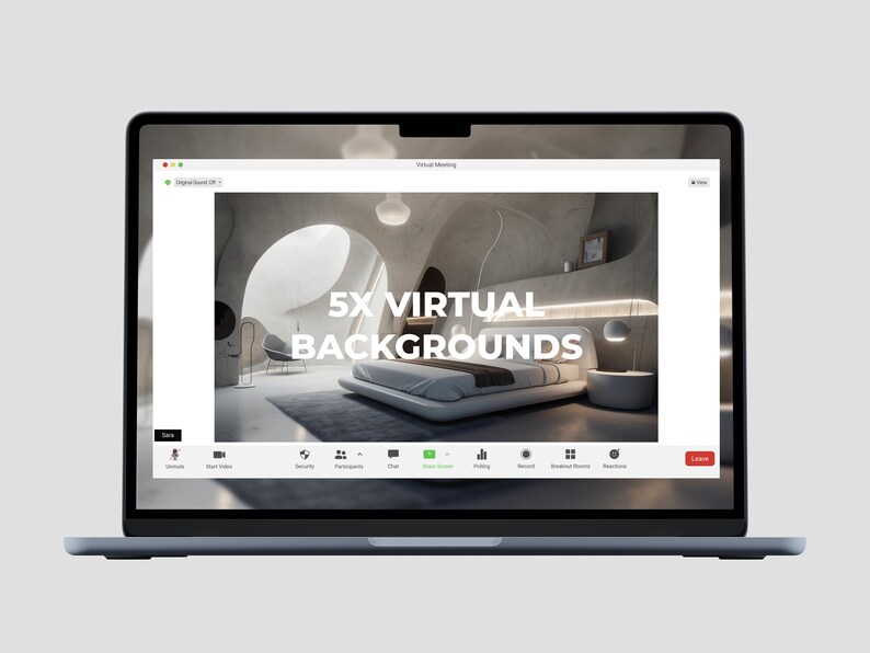 Futuristic Bedroom Virtual Background Pack for Zoom & Hangouts 5 ...