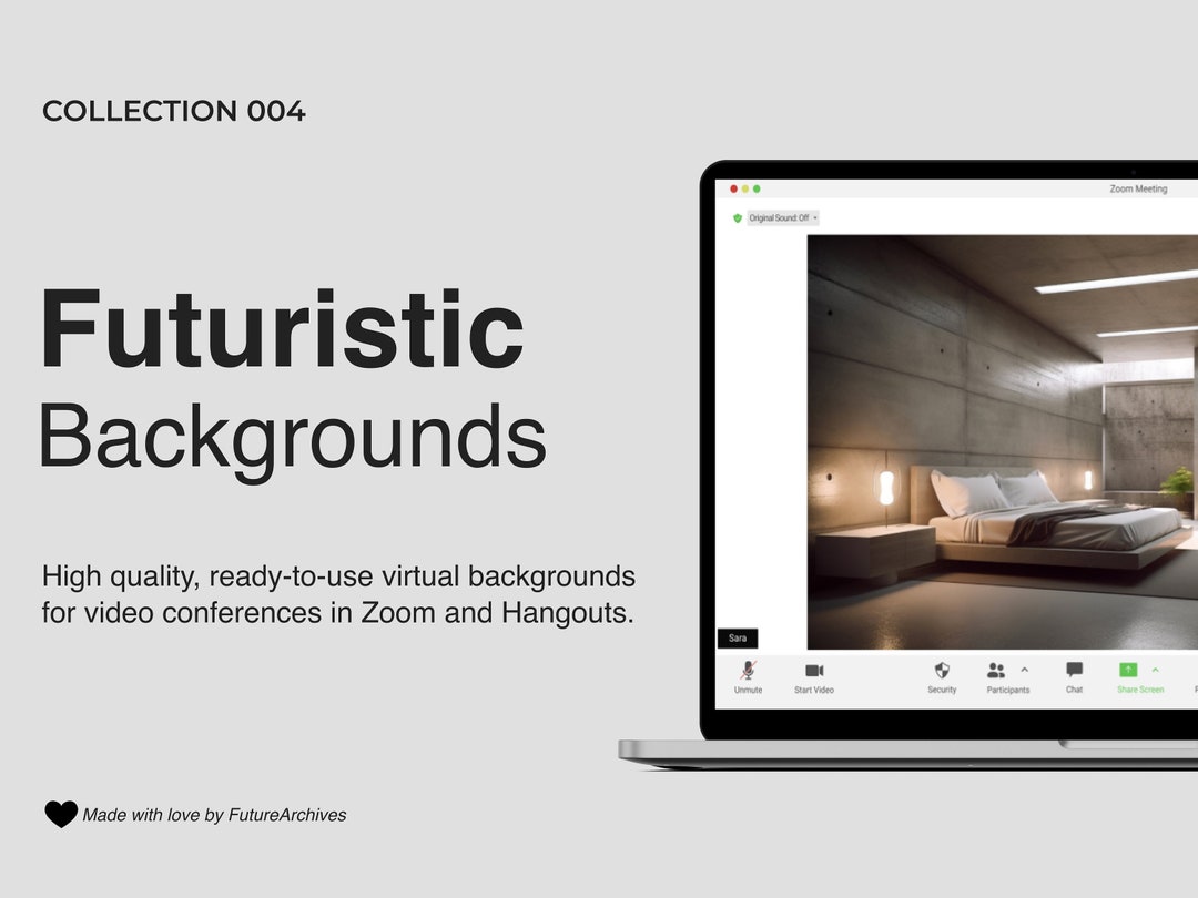 Futuristic Bedroom Virtual Background Pack for Zoom & Hangouts 5 ...