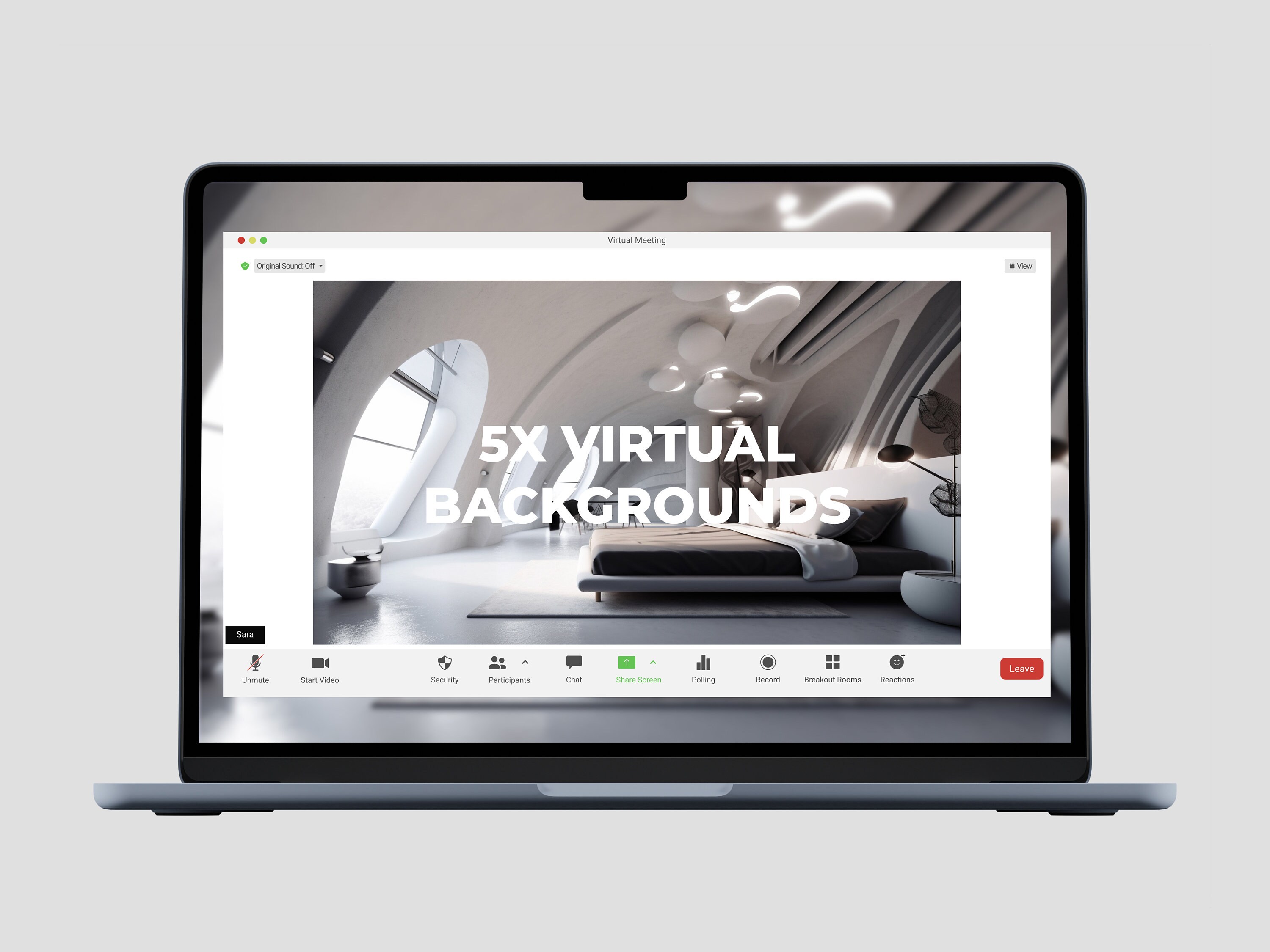 Futuristic Bedroom Virtual Background Pack for Zoom & Hangouts 5 ...