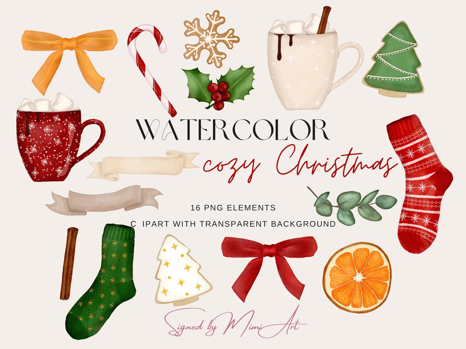 Cozy Christmas Clipart | Watercolor Winter, Winter Clipart, Watercolor ...