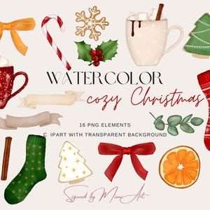 Cozy Christmas Clipart | Watercolor Winter, Winter Clipart, Watercolor ...