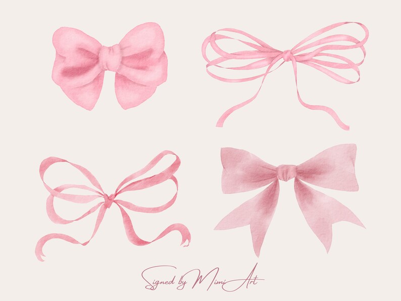 Watercolor Bow Clipart | Ribbons, Bows Clipart for Birthday Party ...