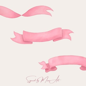 Watercolor Ribbon Banner Clipart | Banner Clip Art for Birthday Party ...