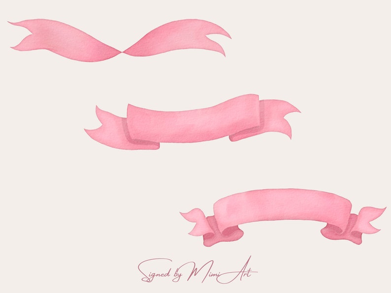 Watercolor Ribbon Banner Clipart | Banner Clip Art for Birthday Party ...