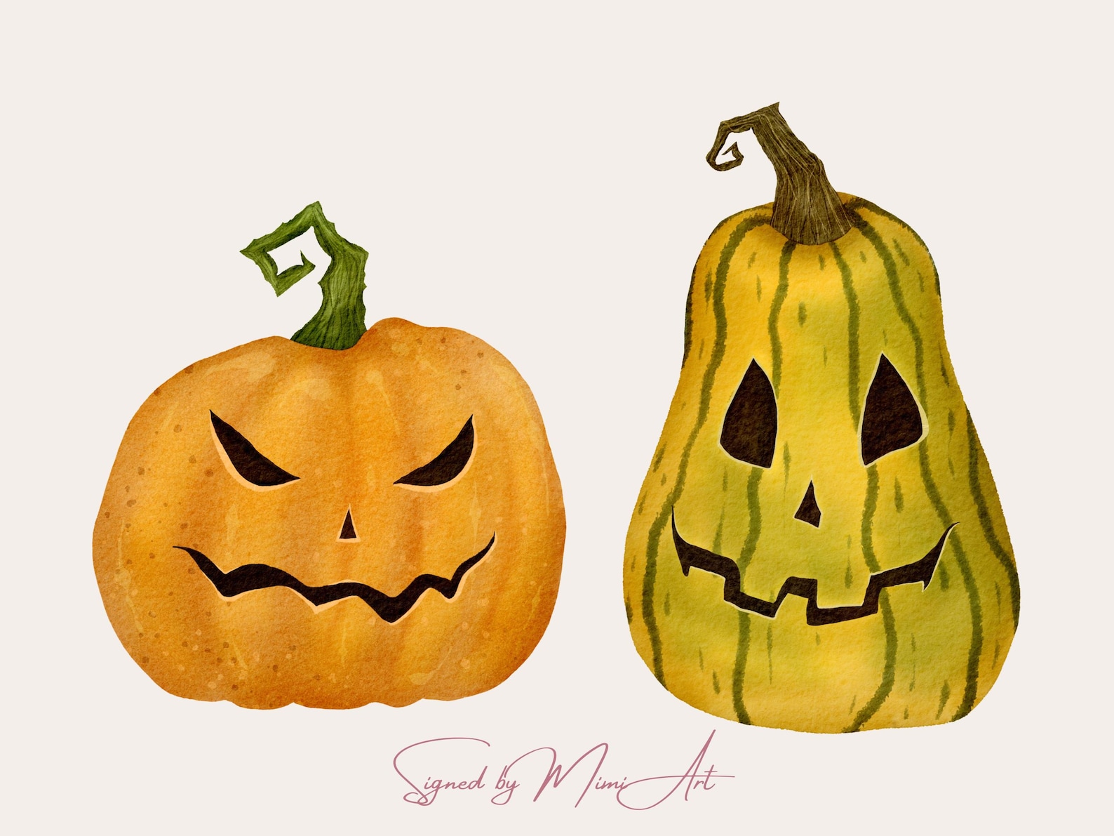 Watercolor Halloween Clipart | Spooky Pumpkin, Witch Hat (digital ...