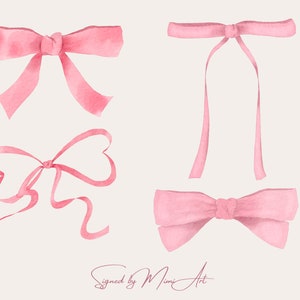 Watercolor Bow Clipart | Ribbons, Bows Clipart for Birthday Party ...