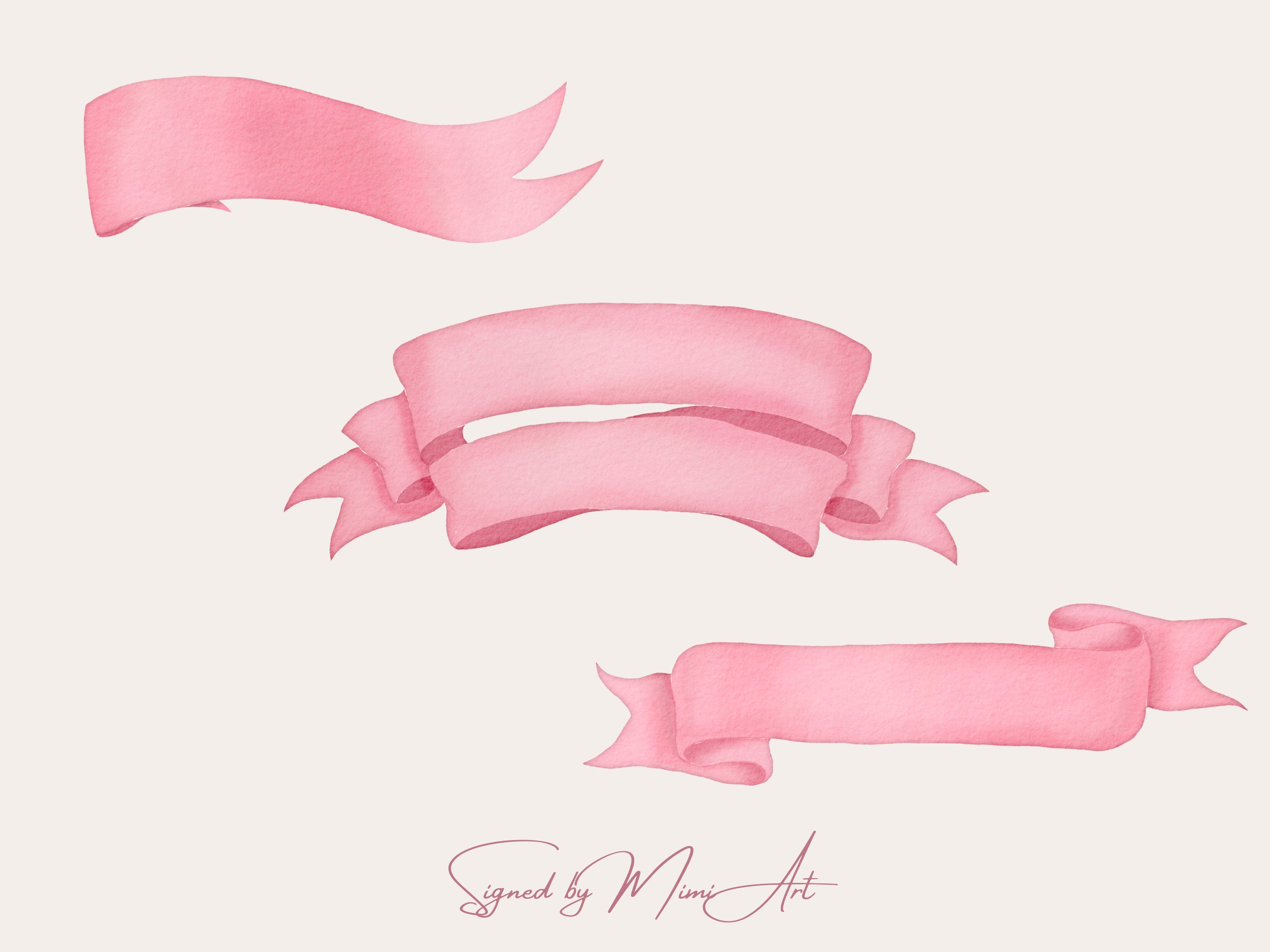 Watercolor Ribbon Banner Clipart | Banner Clip Art for Birthday Party ...