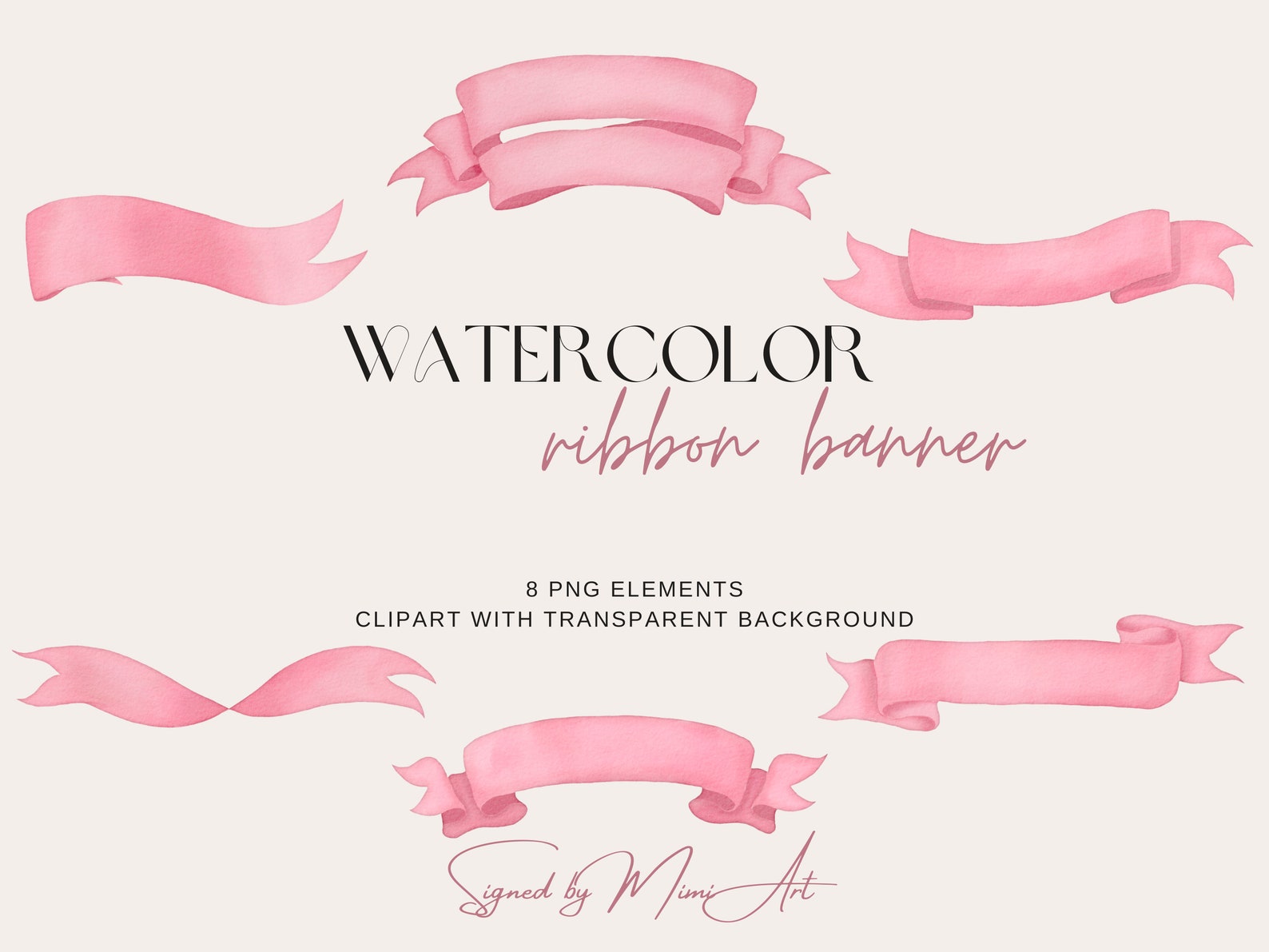 Watercolor Ribbon Banner Clipart | Banner Clip Art for Birthday Party ...