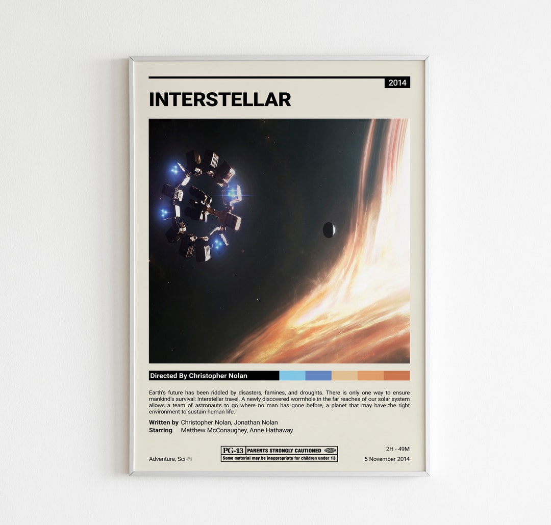 Interstellar Movie Poster Sci-fi Movie Poster Christopher - Etsy