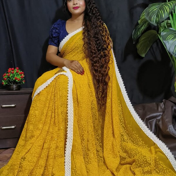 Sifon Saree - Etsy