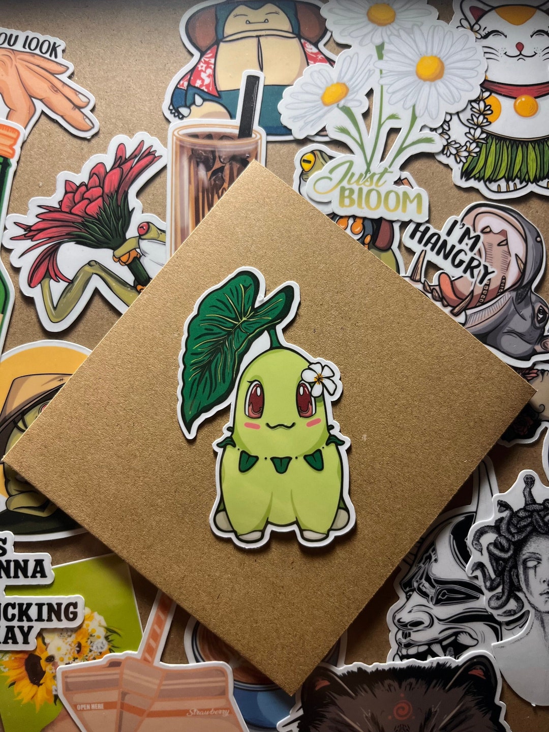 Kalo-rita Chikorita Pokémon Inspired Sticker Laminated - Etsy