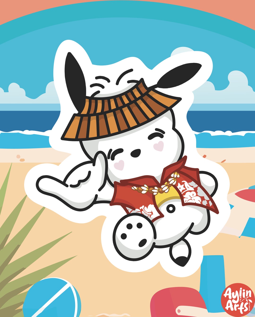 Aloha-cco ANGEL X AYLIN Hawai'i Inspired Sticker Sanrio Inspired ...