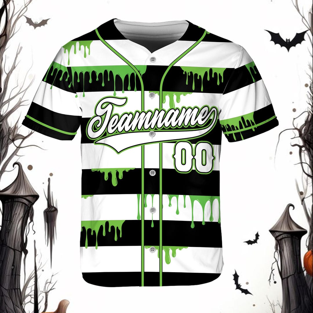Custom Baseball Jersey: Stripes, Slime, Name & Number - Matching Family ...
