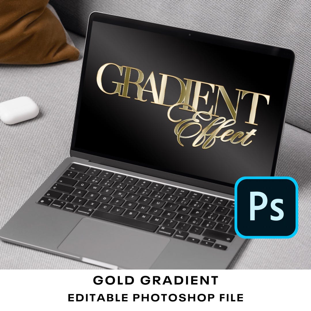 Editable Gold Gradient Photoshop Effect for Text, Shiny Gold Chrome ...