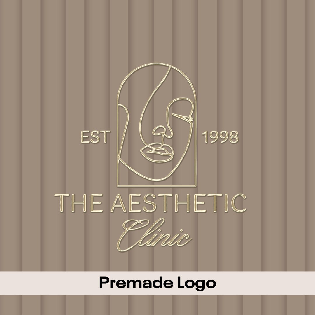 Beauty Face Premade Logo, Beige Gold Chrome (PDF/PNG/JPG) - Etsy