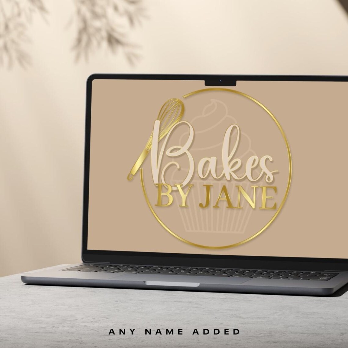 Elegant Bakery Logo Design | Premade Cake Logo in Gold & Beige | Pastry ...