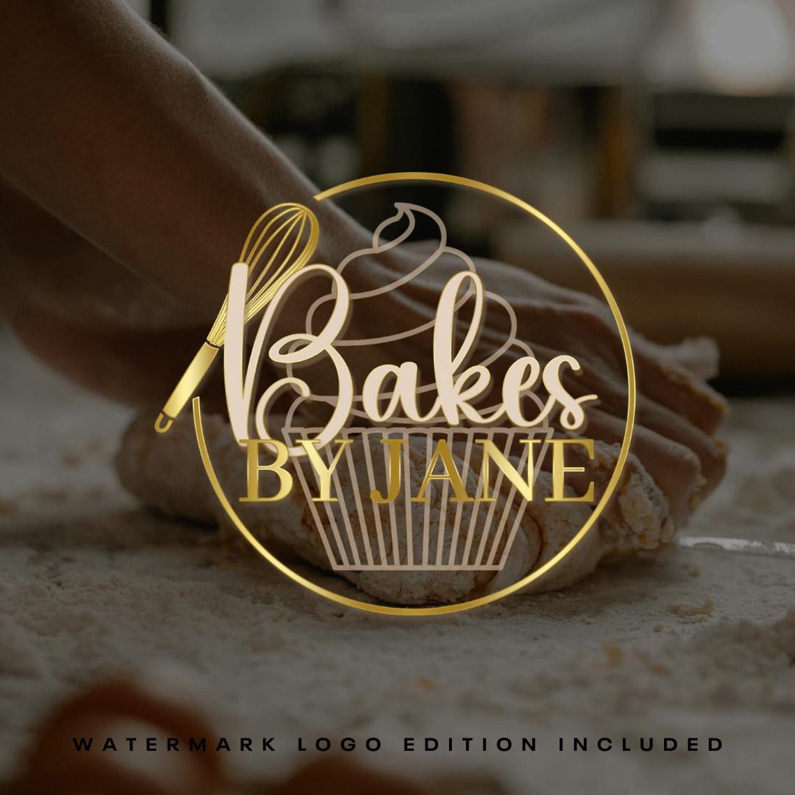 Elegant Bakery Logo Design | Premade Cake Logo in Gold & Beige | Pastry ...