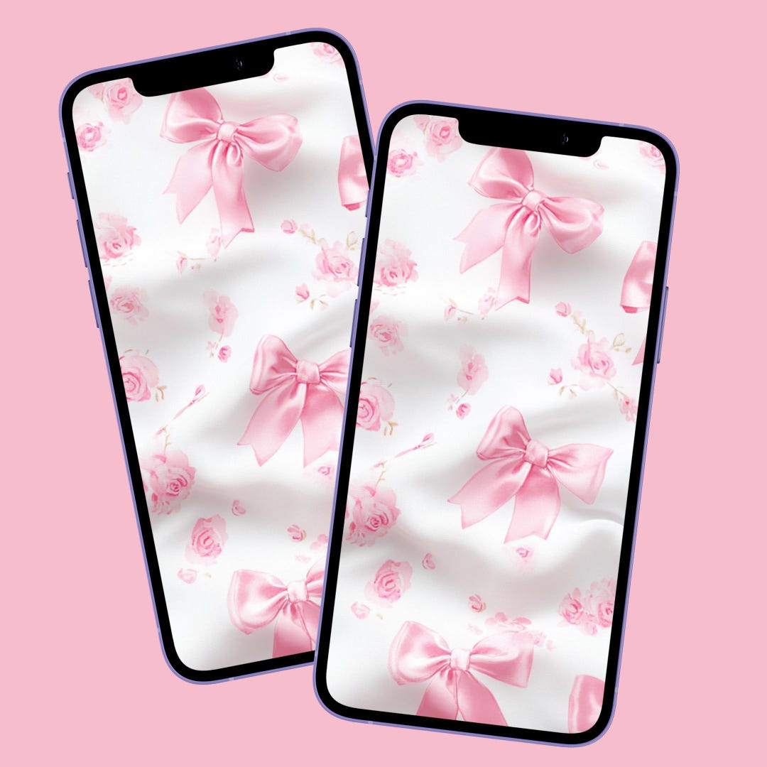 Coquette Bow Wallpaper, Pink Preppy Phone Background, Girly Aesthetic ...