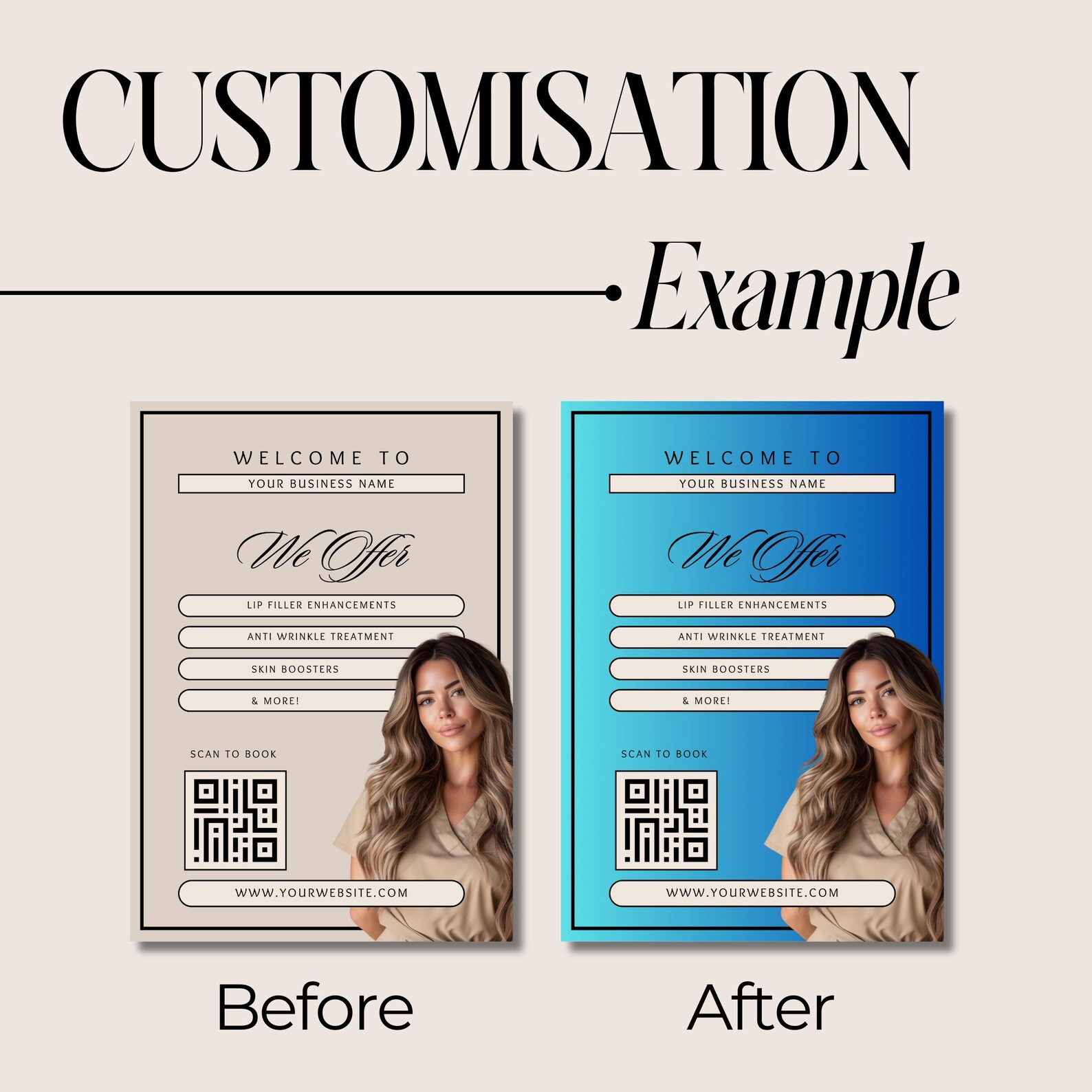Editable Beauty & Aesthetic Price List Template | Digital Canva ...