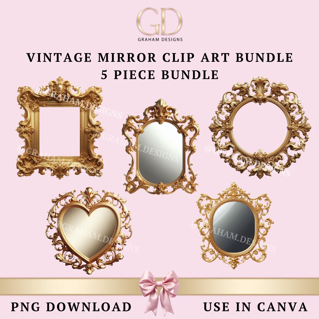 Digital Clip Art Luxury Mirrors Clip Art for Content Post Maua Clip Art ...