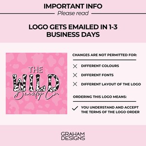 Pink Retro Logo Design, Cow Print Logo, for Beauty Business Owner, Pink ...
