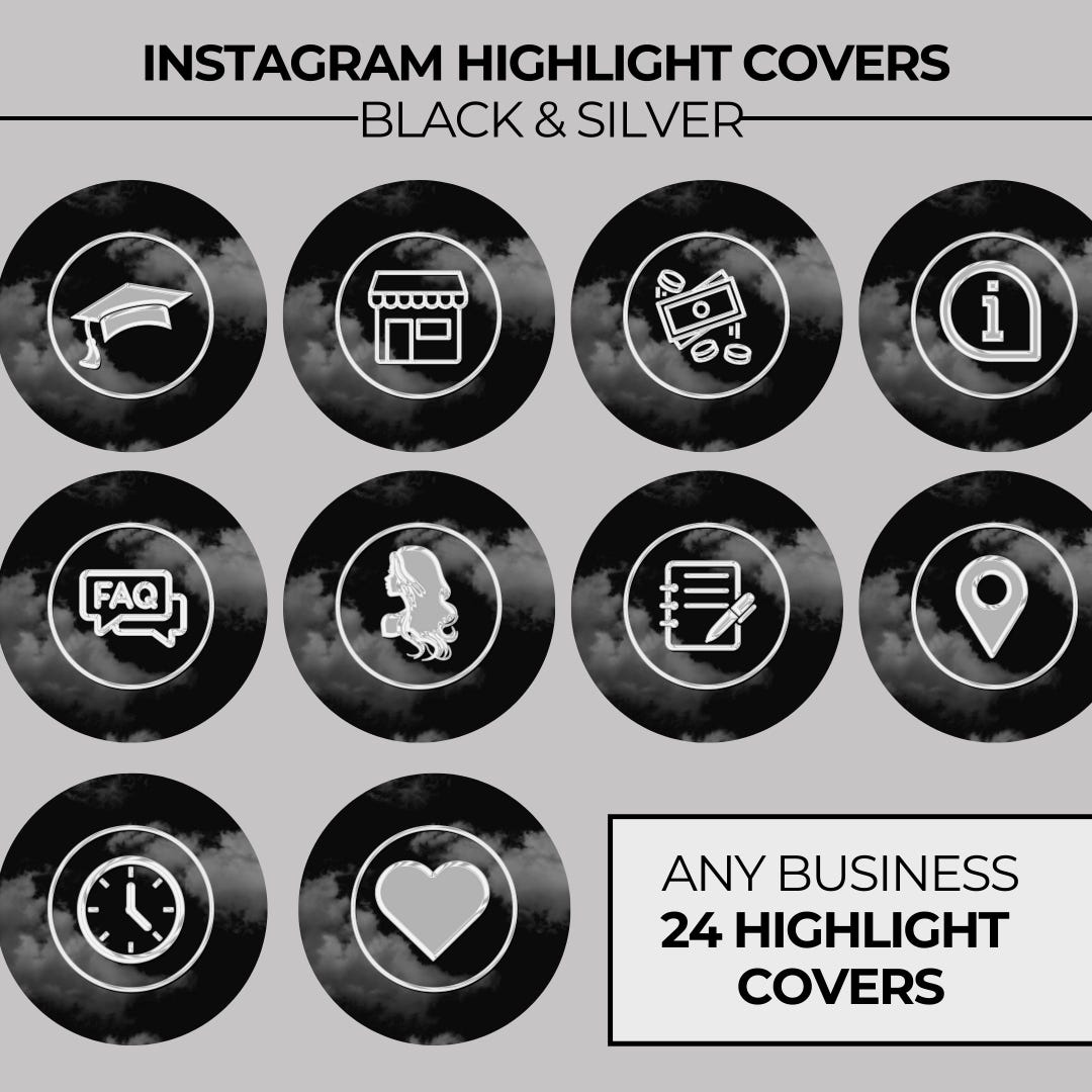 24 X Instagram Highlight, Covers for IG, Highlights, Any Business ...