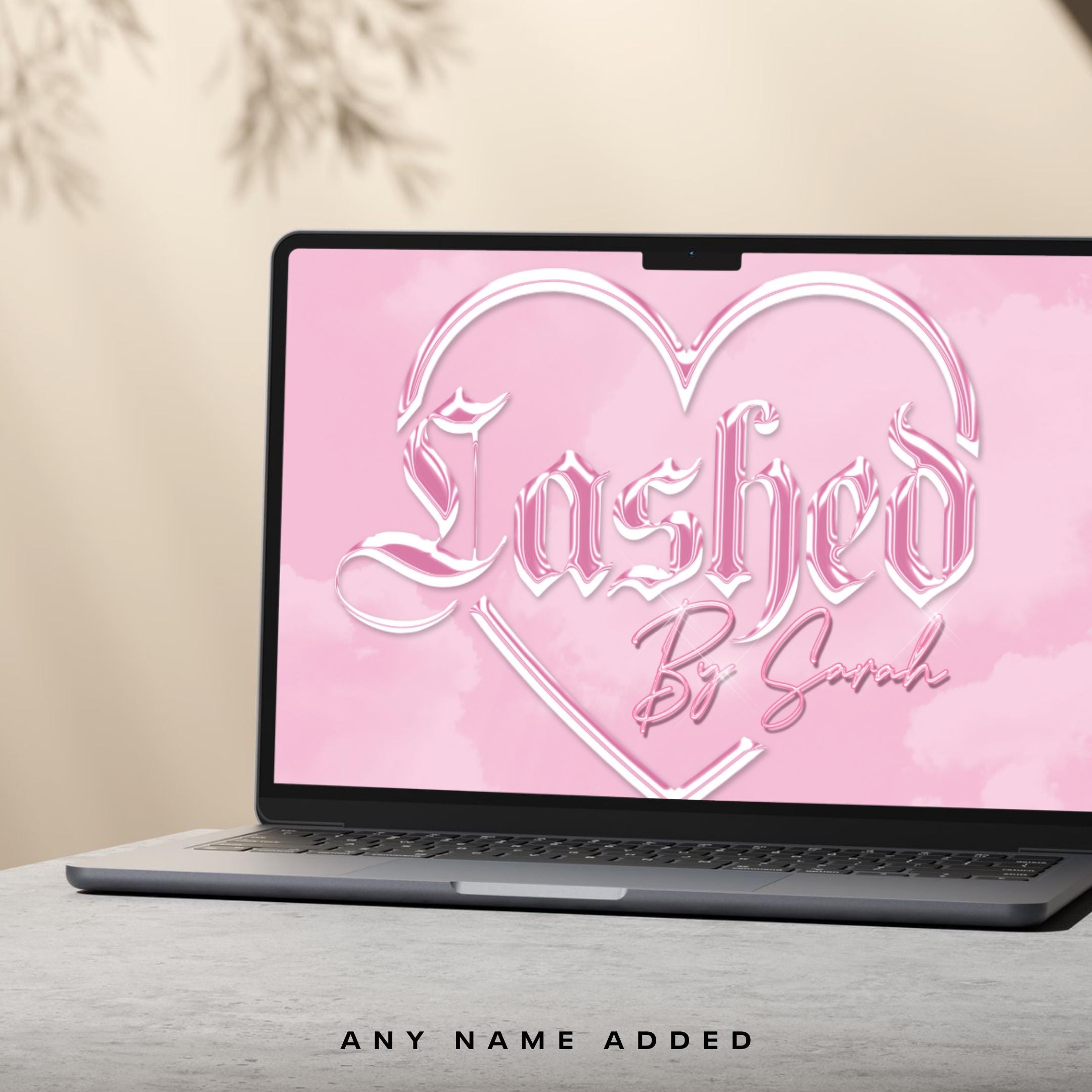 Pink Heart Beauty Logo, Baddie Font, Heart Logo, for Beauty Salon ...
