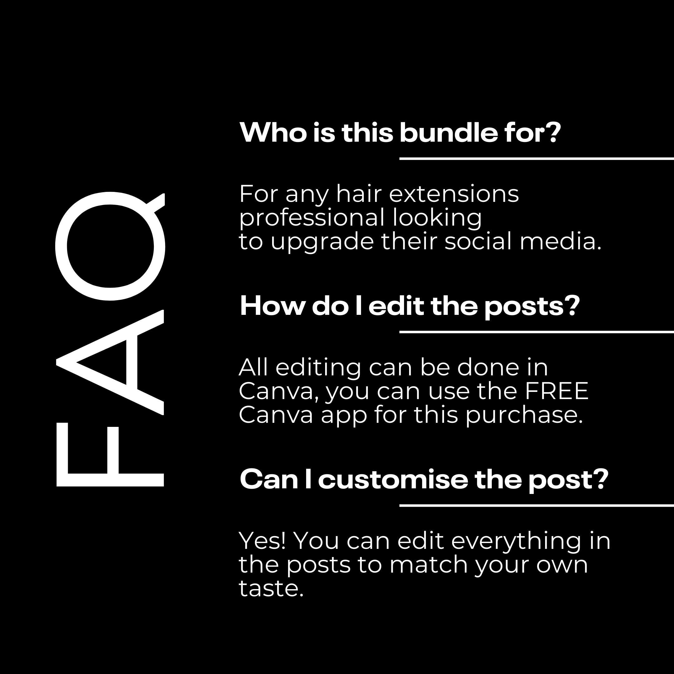 Hair Extensions Instagram Post Templates, Luxury Social Media (editable ...
