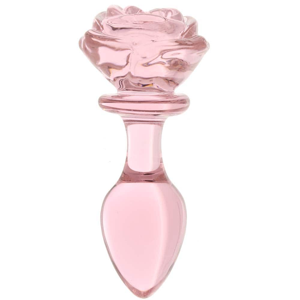 Rose Butt Plug Temperature Play Medium Glass Anal Plug Probe Sex Toy for Men Women Couples Sissy ...