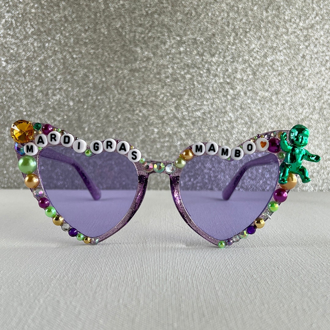 Mardi Gras Personalized Carnival/mardi Gras Sunnies Bejeweled ...