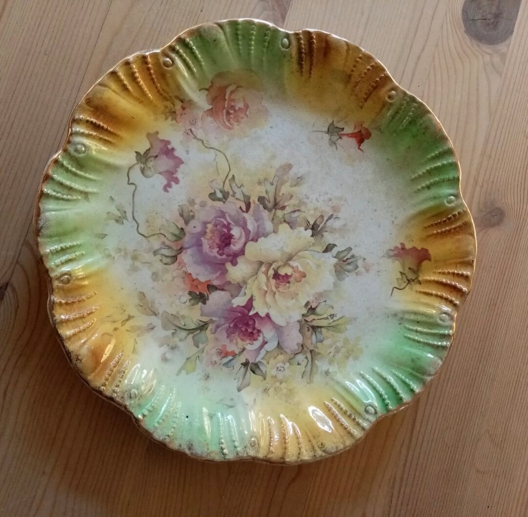 Antique Barkers & Kent Foley Pottery peony Scalloped Plate. C1890's - Etsy