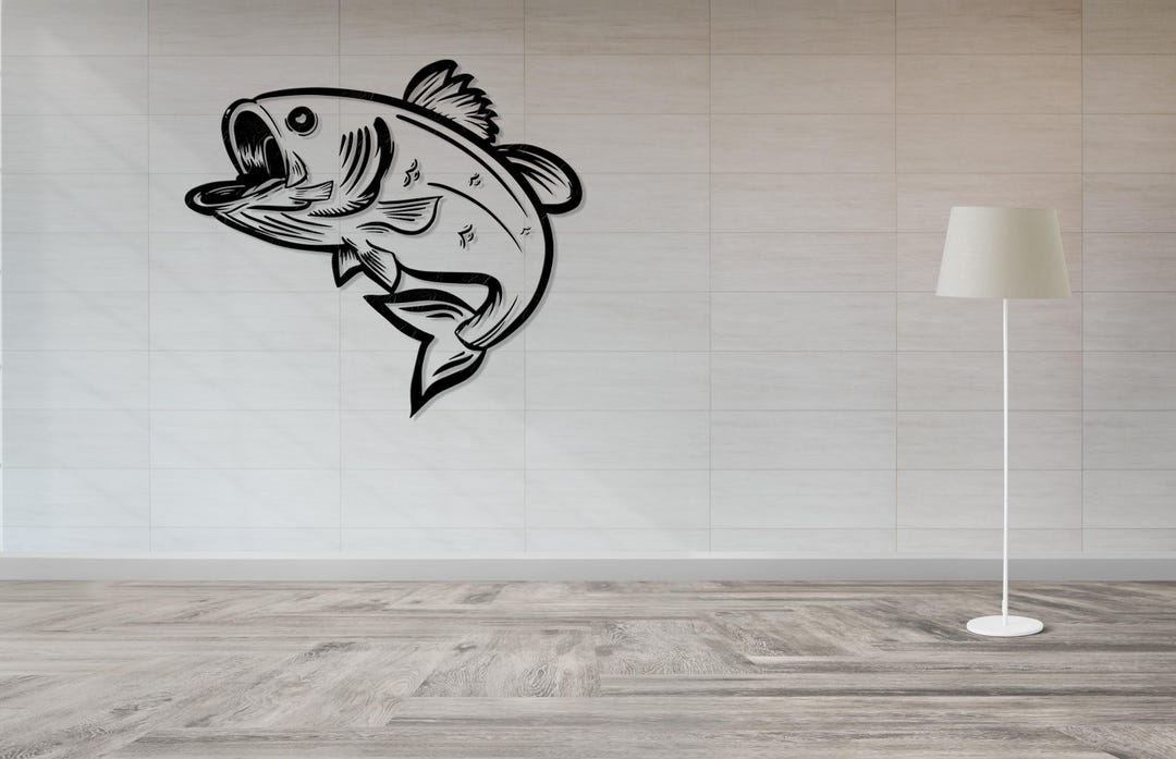 Custom Bass Fish Metal Wall Art, Personalized Fishing Decor, Metal Fish ...
